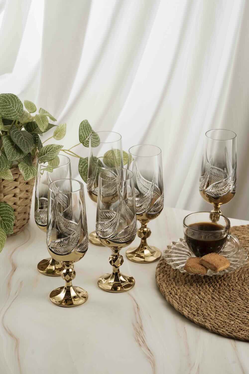 Gold Leaf Crystal Coffee Side 180ml